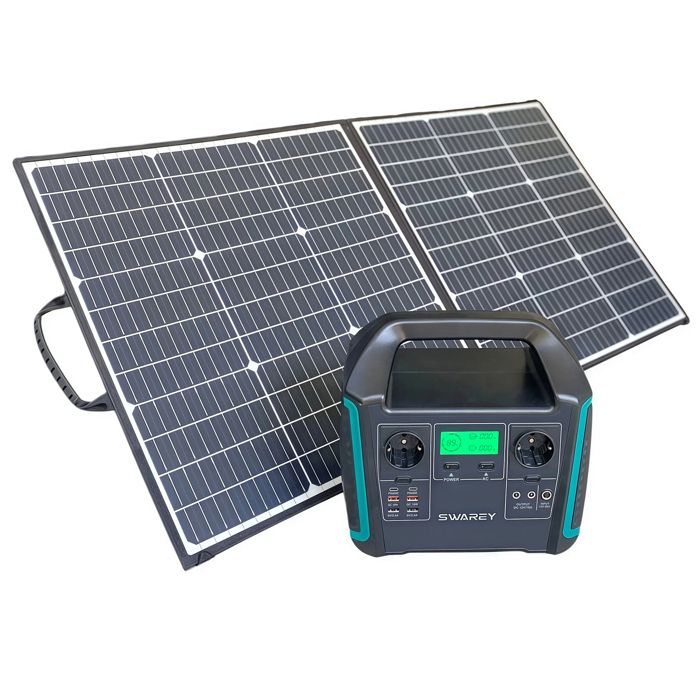 SWAREY 1000W bärbar elektrisk generator med hopfällbara solpaneler 100W ...