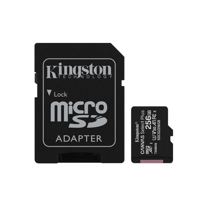 Carte mémoire microSD - KINGSTON - Canvas Select Plus - 256 Go - Classe ...