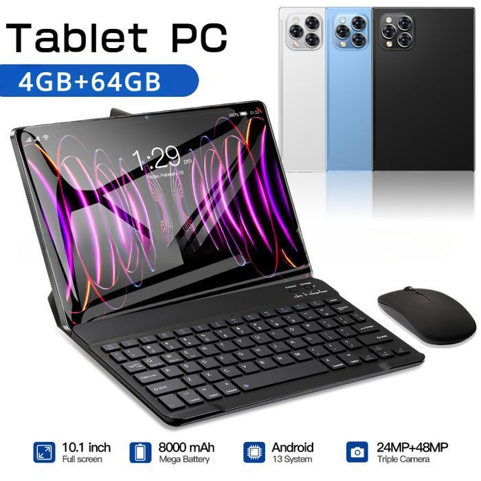 Tablette Android Tablette Tantile 10.1 "HD inch 4GB+64GB Wi-Fi dual SIM ...